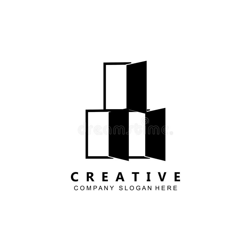 Simple Open Door Logo Vector Icon Symbol Stock Vector - Illustration of ...