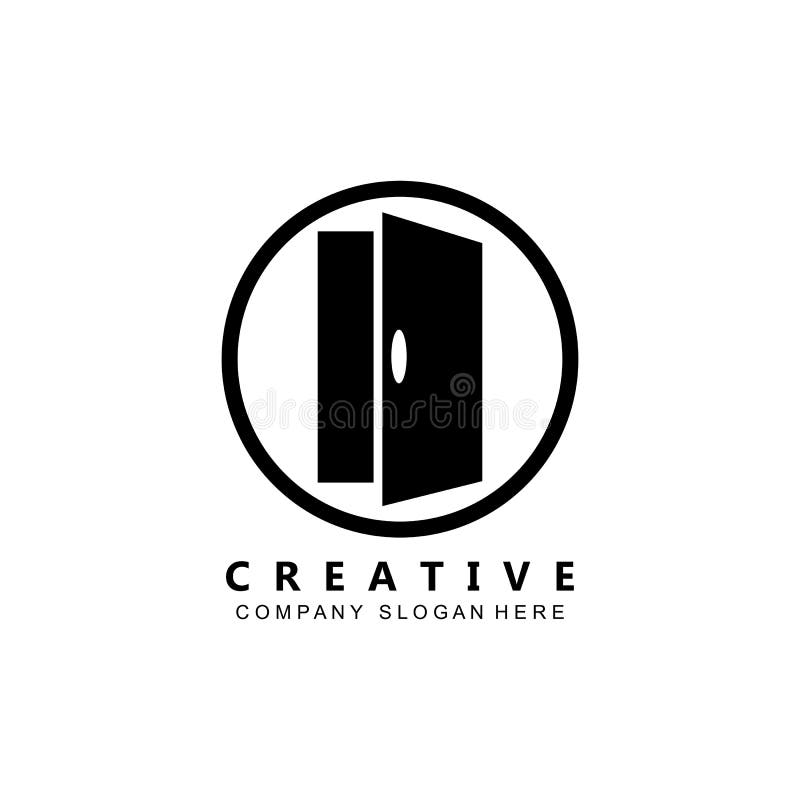 Simple Open Door Logo Vector Icon Symbol Stock Vector - Illustration of ...
