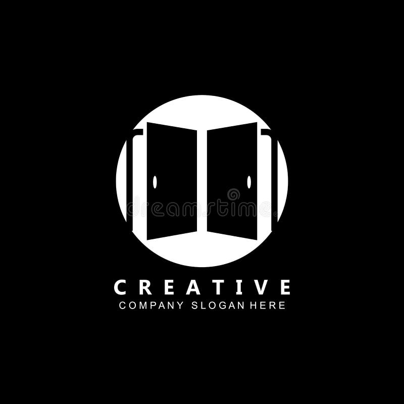 Simple Open Door Logo Vector Icon Symbol Stock Vector - Illustration of ...