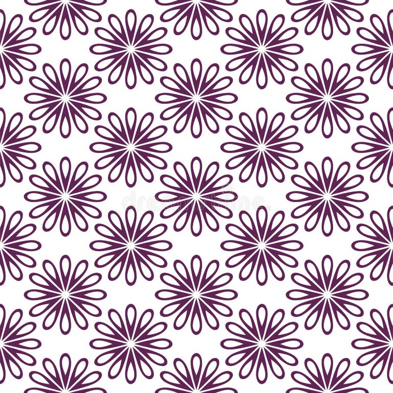 Simple Open Floral Vector Pattern Design Stock Vector - Illustration of ...