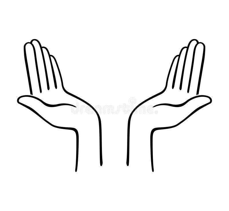 Outline Two Open Hands Stock Illustrations – 415 Outline Two Open Hands ...