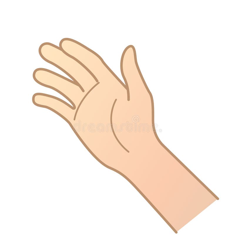 Simple open hand outline stock vector. Illustration of black - 340897682