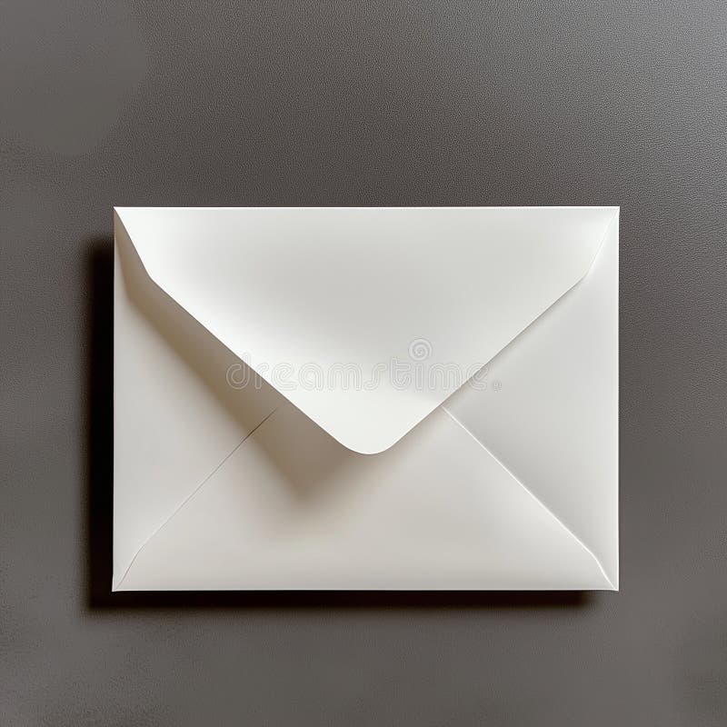 Simple Open White Envelope Neutral Background Floral Accent Stock ...