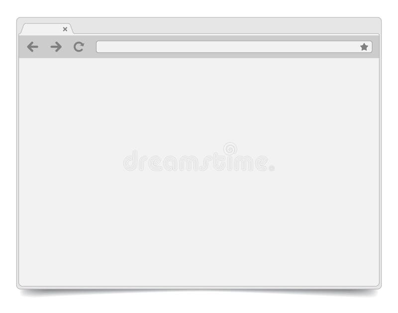 Simple Opened Browser Window on White Background with Shadow. Stock ...