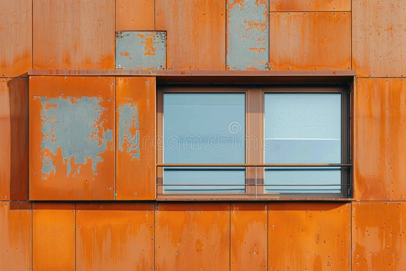 A Simple Orange Building with a Window and Window Sill. Suitable for ...