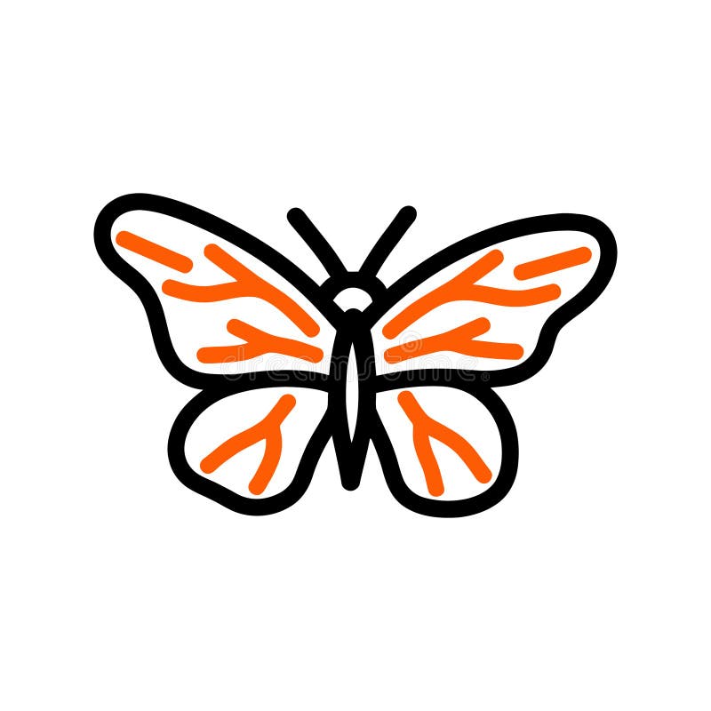 Orange Butterfly Vector Illustration Nature Insect Design Graphic Art ...