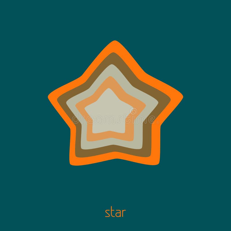 Simple Orange Cartoon Star. Vector Stock Vector - Illustration of ...