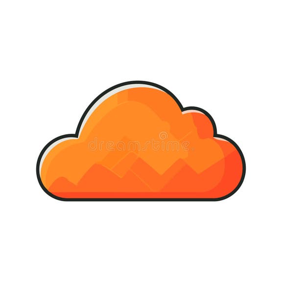 Simple Orange Cloud Icon Design. Stock Illustration - Illustration of ...