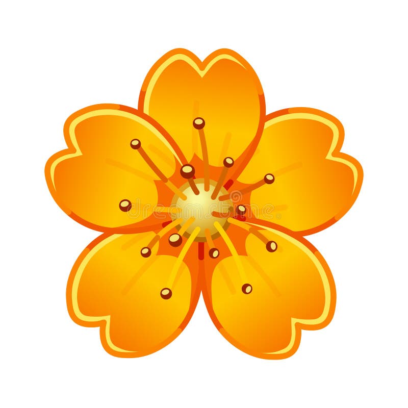 Simple Orange Flower Large Size of Emoji Spring Flower Stock Vector ...