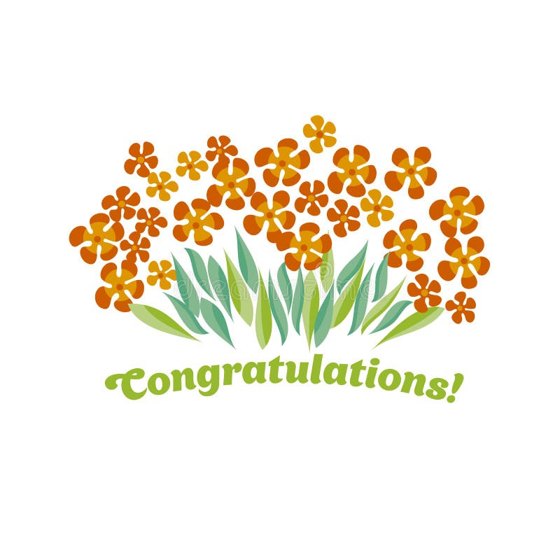 Simple Orange Flowers Header Template. Stock Illustration ...