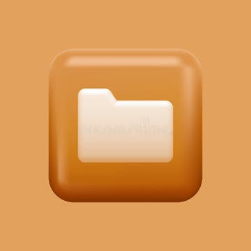 Simple Orange Folder Icon 3d File Manager Button Stock Illustrations ...