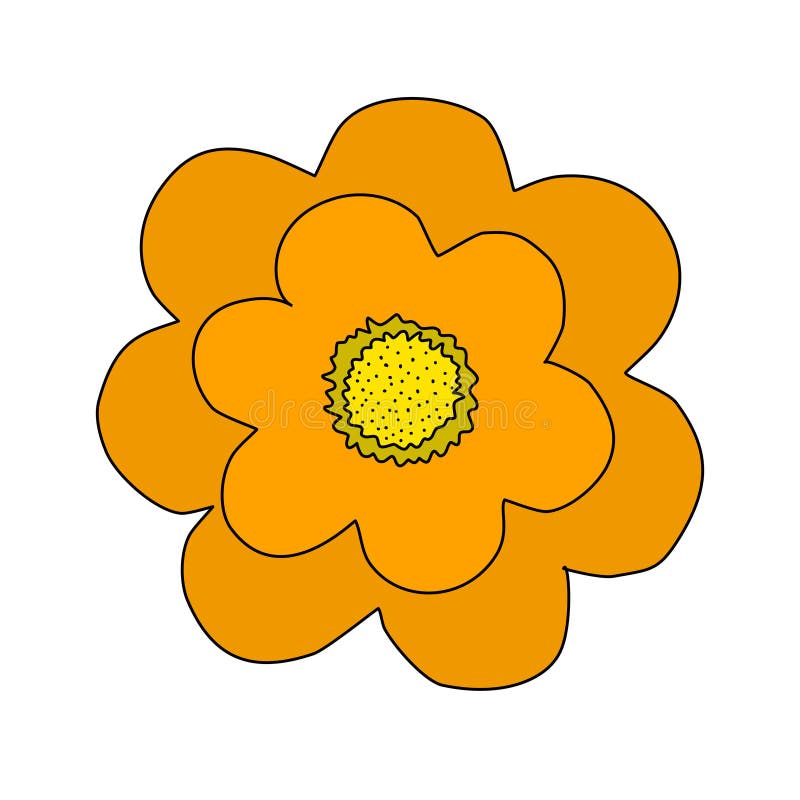 Simple Orange Meadow Flower, Spring Design Element, Vector Stock Vector ...
