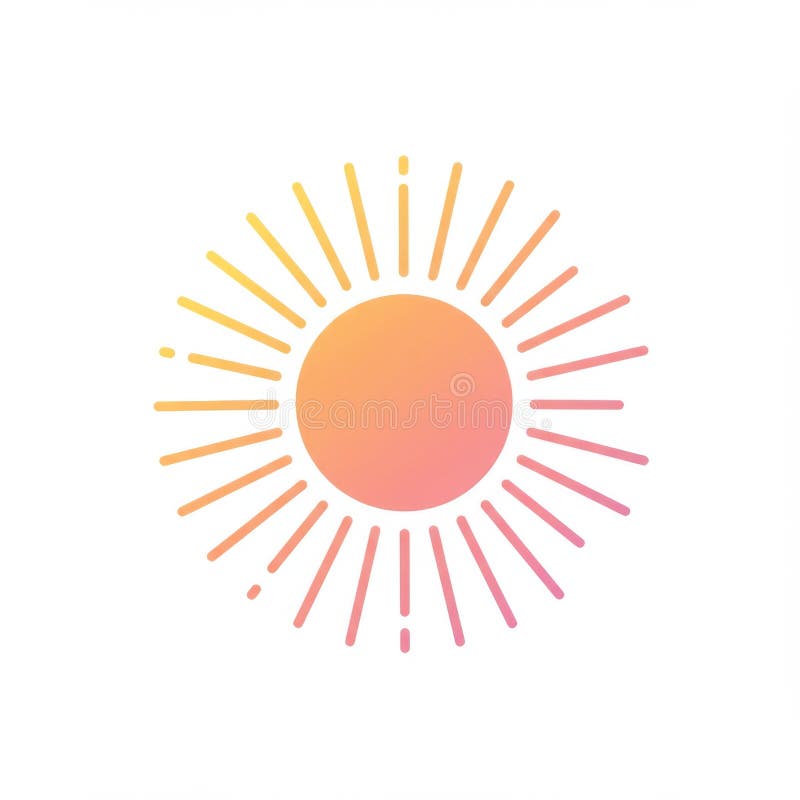 Simple Orange Pink Sun Rays Illustration Stock Illustration ...