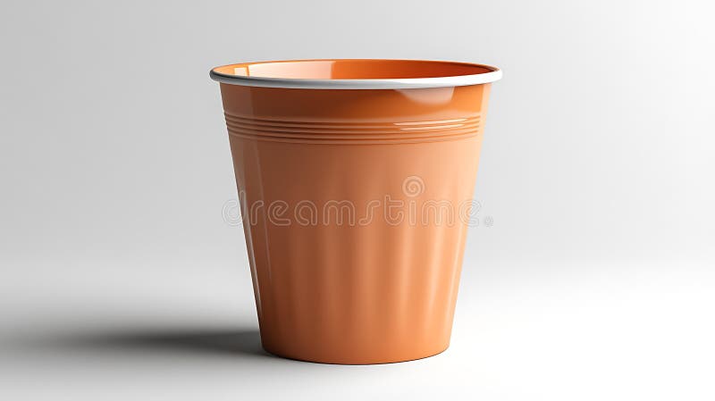 Simple Orange Plastic Cup Isolated on White Background Drinkware Studio ...