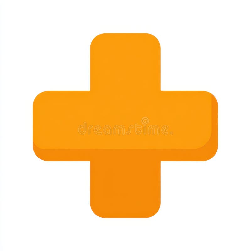 3d Plus Symbol. Hot Orange Metallic Font with Glossy Reflections and ...