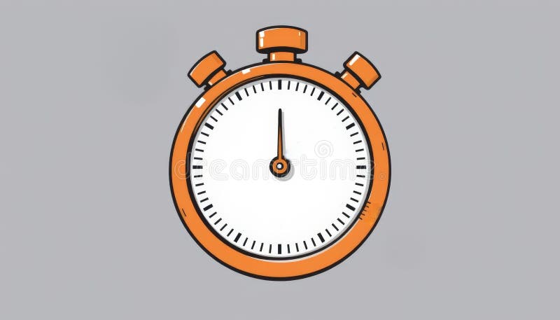 A Simple Orange Stopwatch Displaying One Minute, Symbolizing Time ...