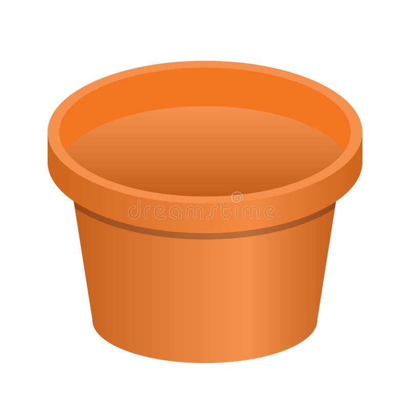 Simple Orange Terracotta Plant Pot Illustration Stock Vector ...