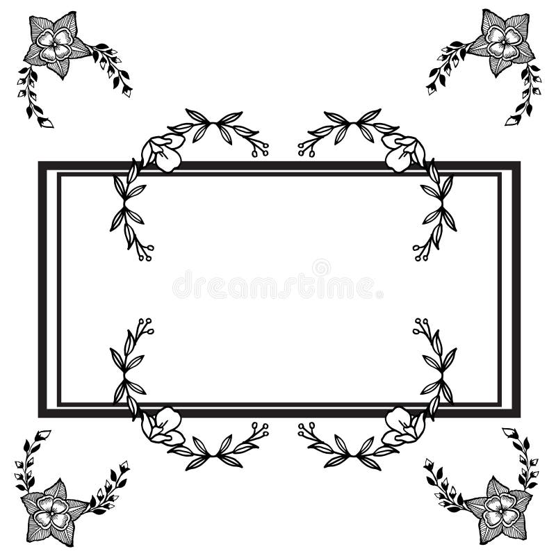 Simple Ornamental Decorative Floral Frame for Greeting Card. Vector ...