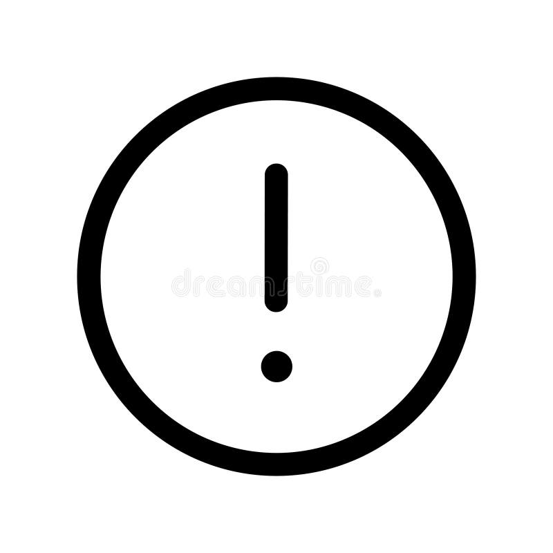 Simple Outline Attention Sign Icon in Circle Shape for Interface Stock ...