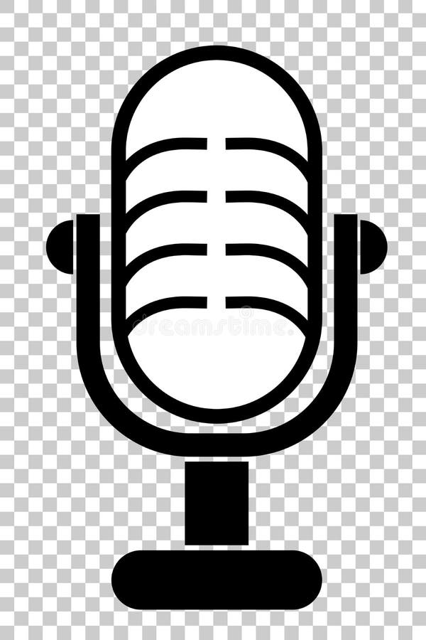 Simple Outline, Classic Microphone Stock Vector - Illustration of ...