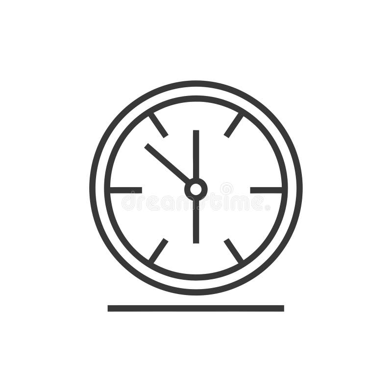 Simple Desk Clock Icon Design Minimalist Timepiece Illustration Stock ...