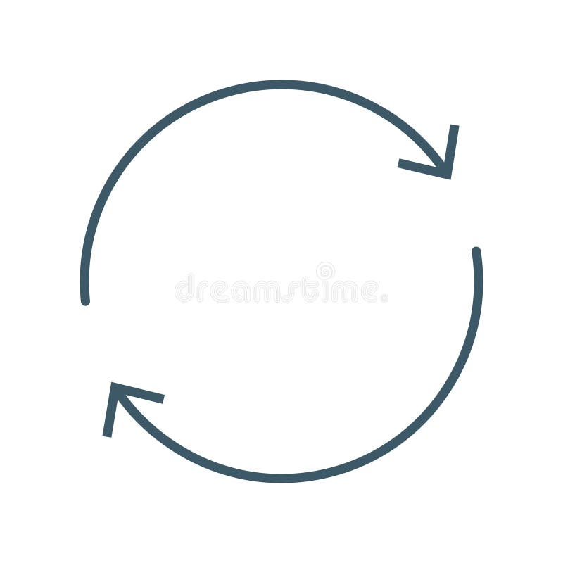 Simple Outline Dark Gray Two Circular Arrows Icon Stock Vector ...