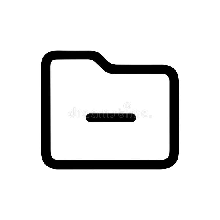 Simple Outline Delete Folder Icon, Archive Remove Document Sign Stock ...
