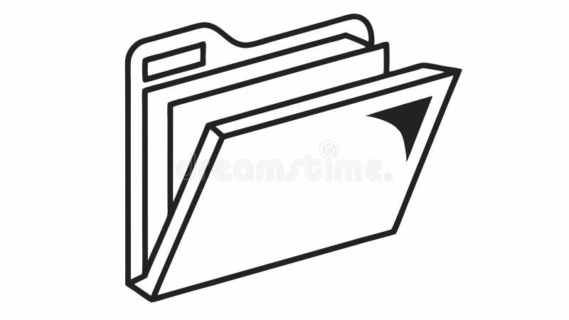 Simple Outline Folder Icon, Digital Storage Symbol, Vector Design Generative AI Stock Vector ...