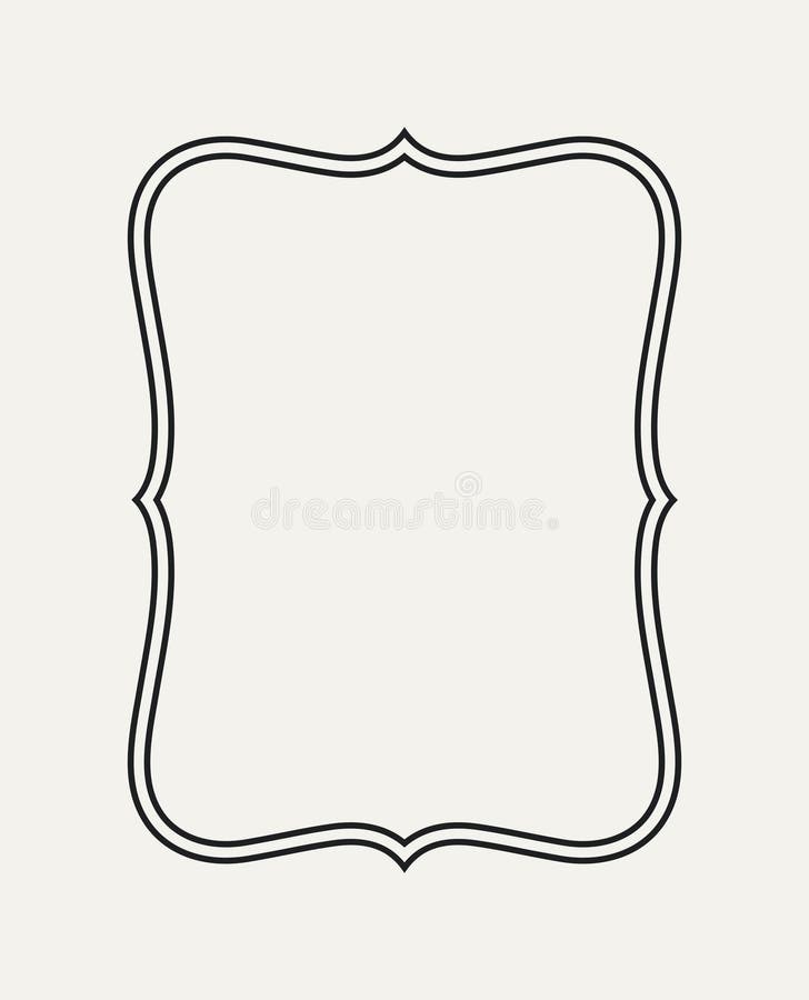 Simple Outline Frame. Thin Border with Double Stroke Stock Illustration ...