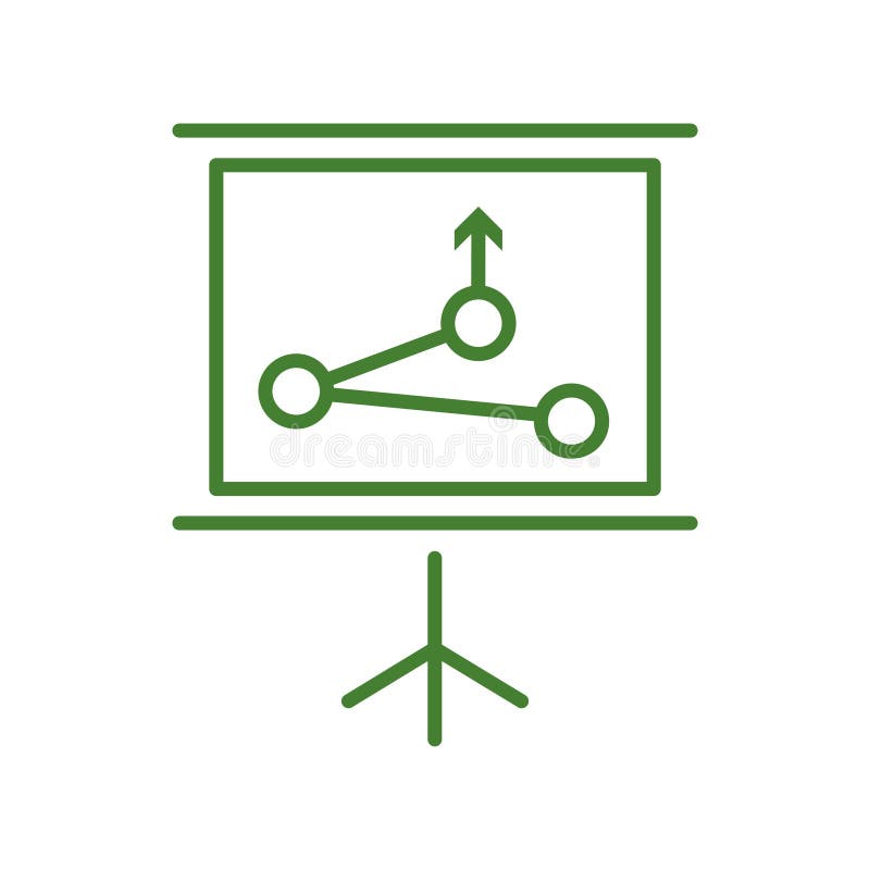Simple Outline Green Information Display Icon with Route Map Stock ...