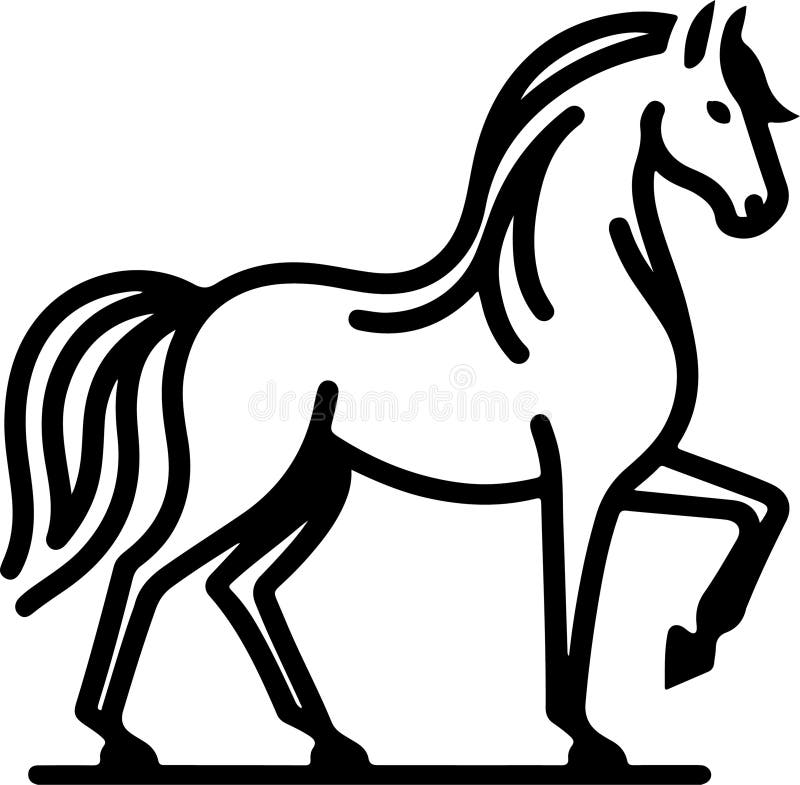 Simple Outline of a Horse Vector Stock Vector - Illustration of speed, icon: 330976015