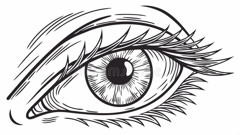 Human Eye Outline, Simple Eye, Vision, Sight Organ, Anatomy, Vector ...