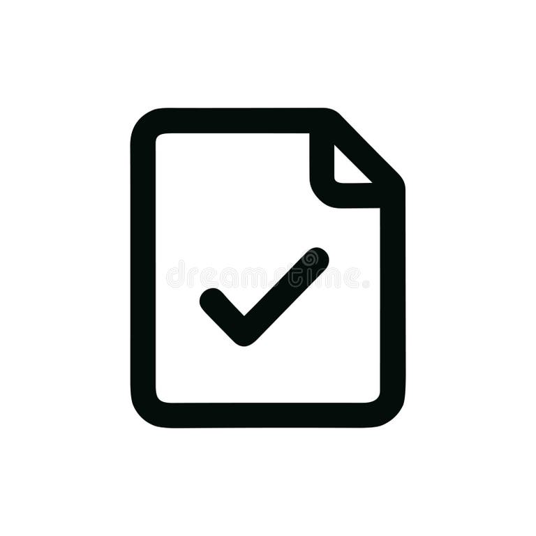 Outline Simple Document Checkmark Symbol Shape Icon Stock Illustration ...