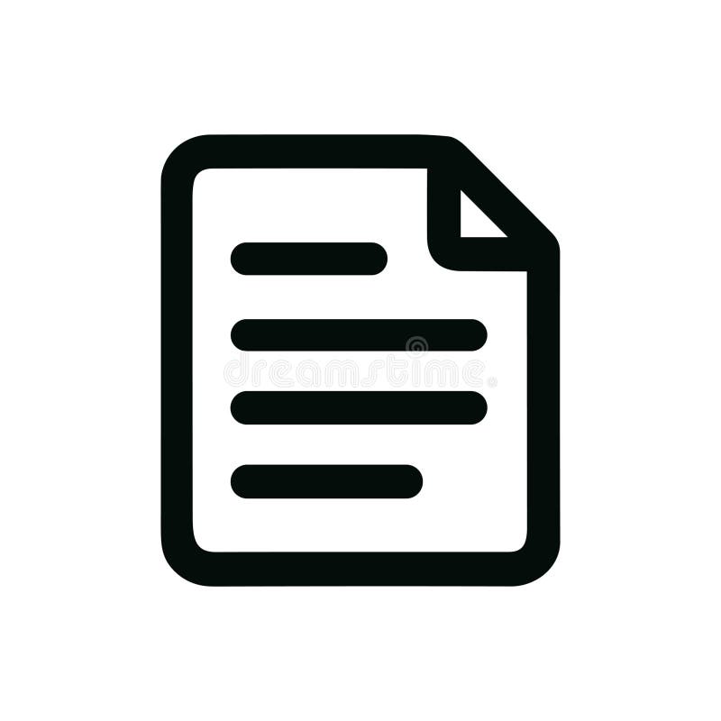 Simple Outline Document Page Note Paper Icon Stock Illustration ...