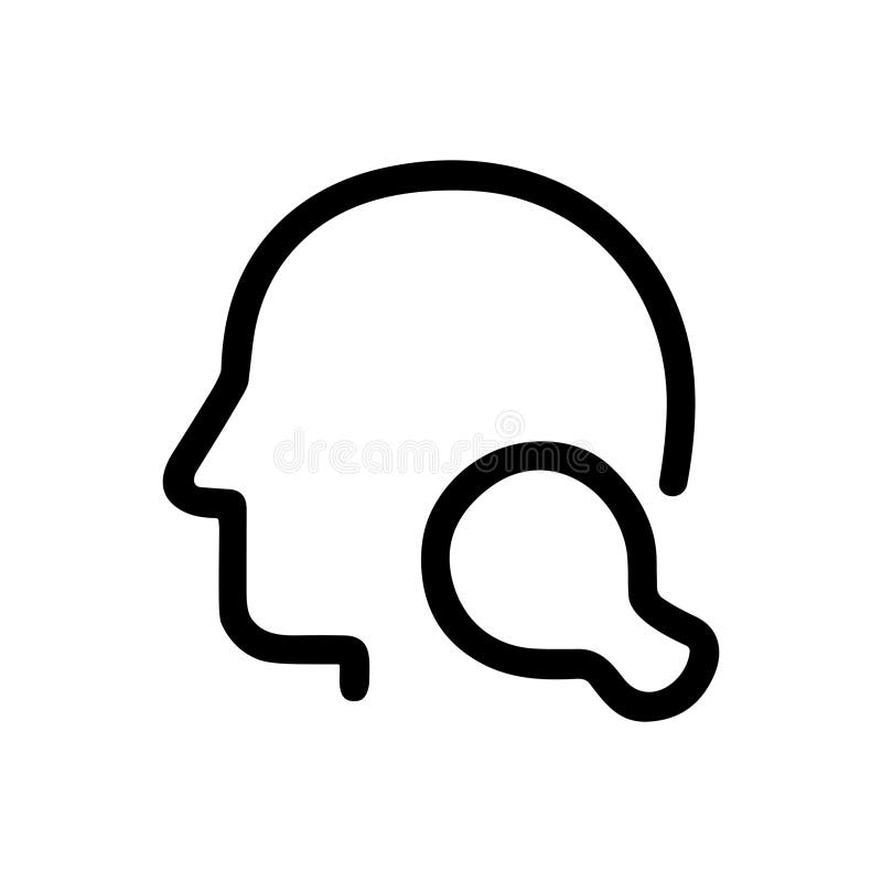 Simple Outline Human Head Thinking Bubble Creative Mind Icon Design ...
