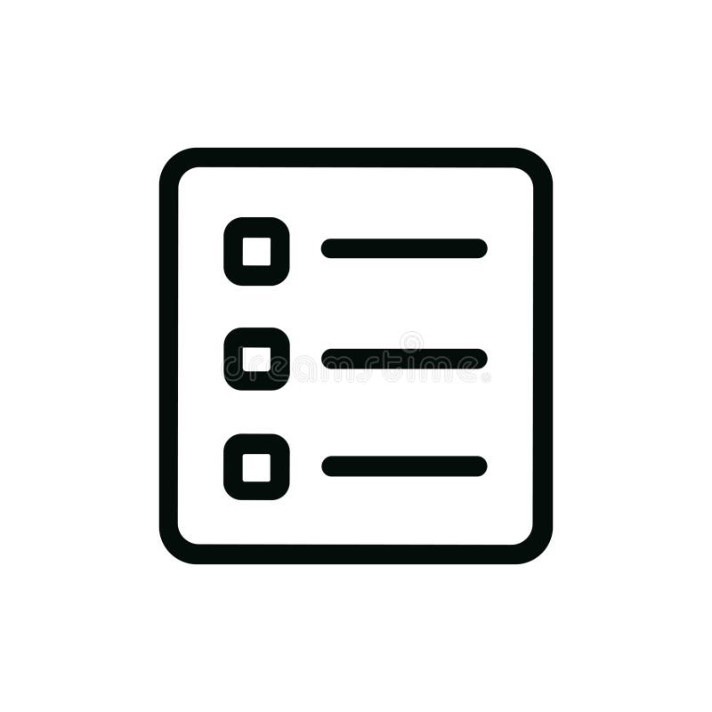 Outline Simple Checklist Form Task Rounded Icon Stock Illustration ...