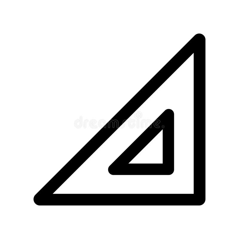 Simple Outline Triangle Ruler Engineering Tool Design Symbol Graphic ...