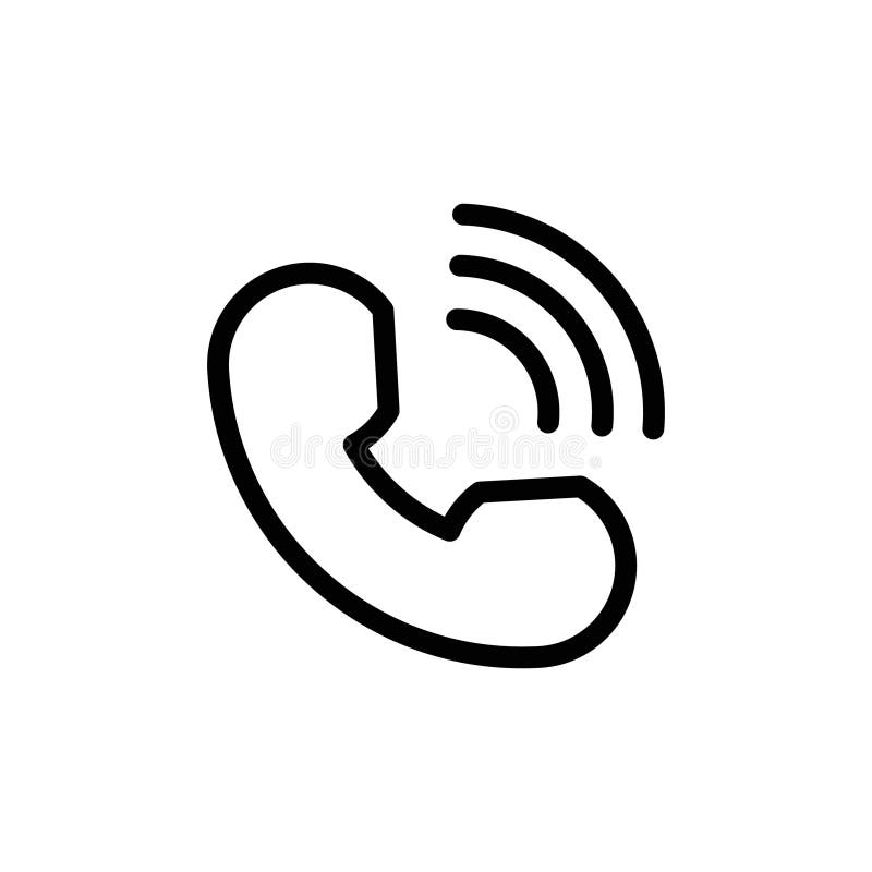 Simple Outline Icon of a Phone, Representing Communication or Calling ...
