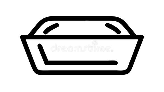 Simple Outline Icon of a Tray or Shallow Pan Cooking , Vector Design ...