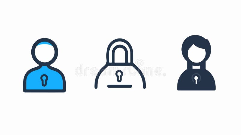 Three Generic Human Icon Outline Illustration for Design Projects Stock ...