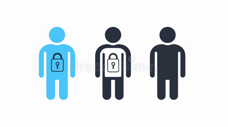 Three Generic Human Icon Outline Illustration for Design Projects Stock ...