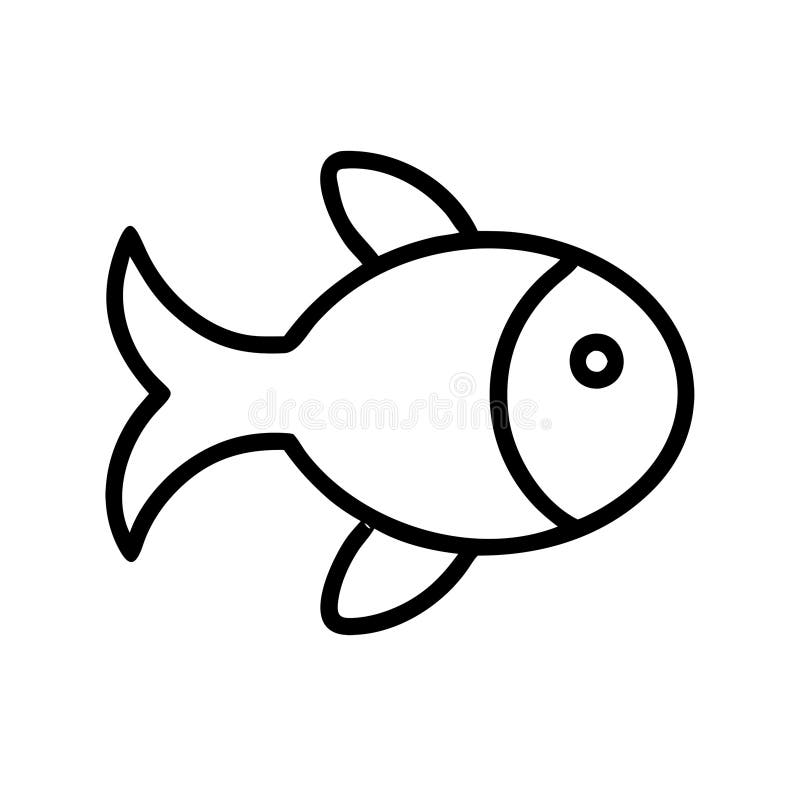 Simple Fish Outline Vector Illustration for Creative Projects and ...