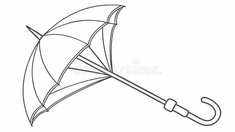 Simple Outline Illustration of an Umbrella, Rain Protection, Vector ...