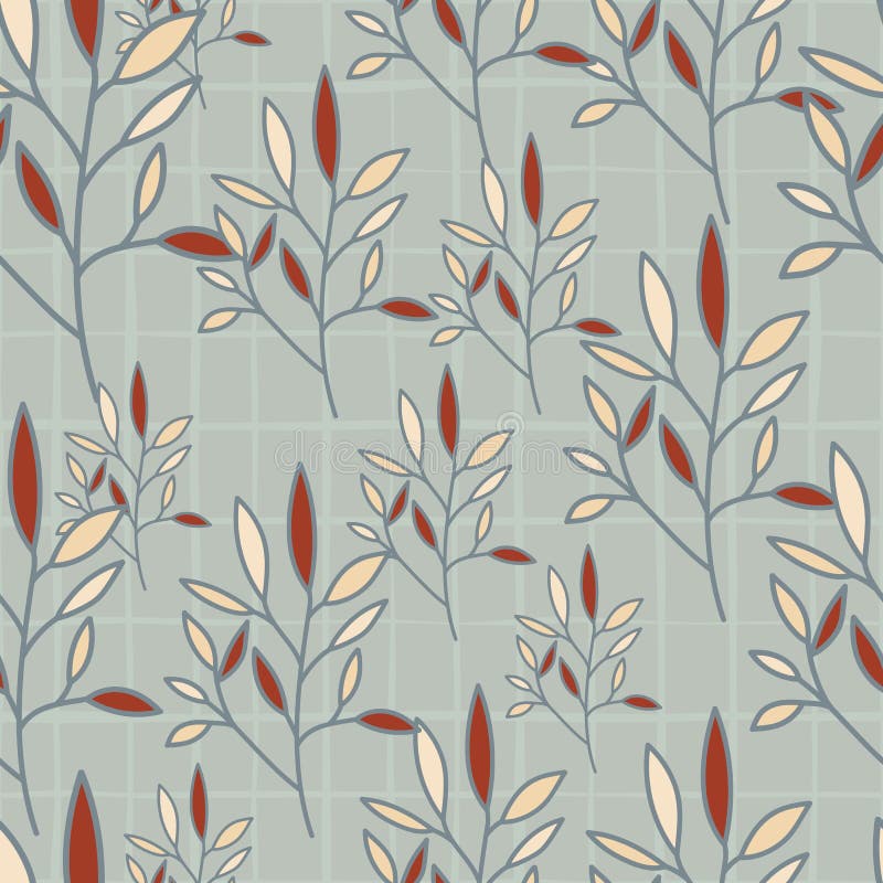 Simple Outline Leaves Seamless Pattern. Modern Leaf Wallpaper Stock ...