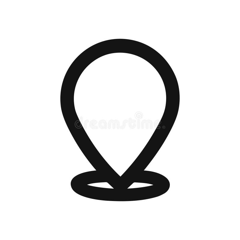Simple Outline Location Pointer Map Icon Isolated for Mobile Stock ...