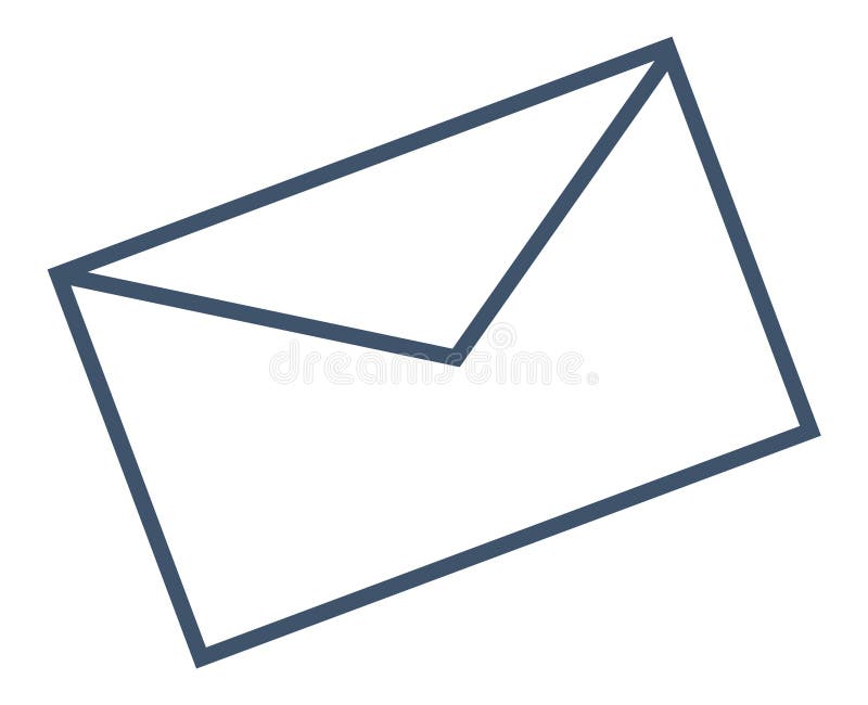 Simple Outline of a Mail Envelope for Communication and Correspondence ...