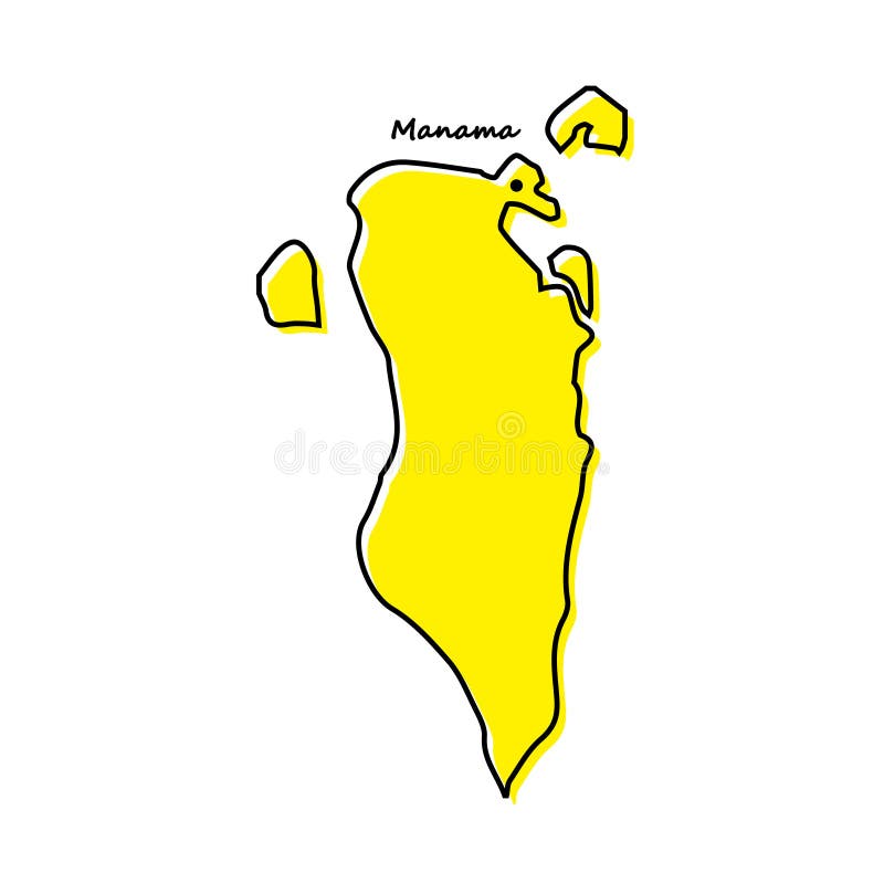 Simple Outline Map of Bahrain with Capital Location Stock Vector ... Simple Outline Map of Bahrain with Capital Location Stock Vector ...