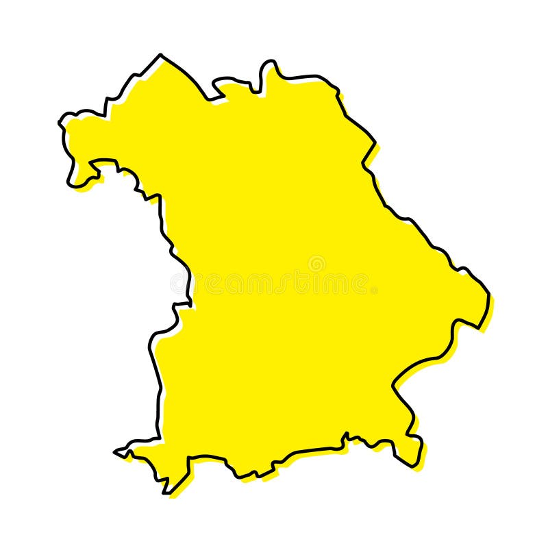 Simple Outline Map of Bavaria is a State of Germany. Stock Vector ...