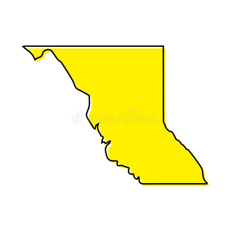 Simple Outline Map of British Columbia is a Province of Canada. Stock ...