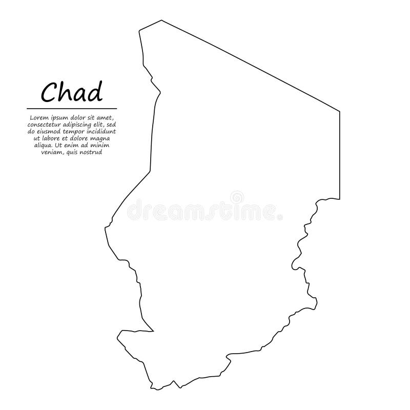 Outline Map of Chad Vector Design Template. Editable Stroke Stock ...